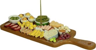 HD Collection Christbaumschmuck Glas 10cm - Käseplatte Aufhängen - Weihnachtsbaum Anhänger für Weihnachten - Christbaumanhänger & Weihnachtsbaumschmuck - Braun Gelb