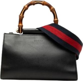 Gucci Pre-owned Bamboo Nymphaea 2way Bag - Femme - Pre-owned - Noir - Taille: ONE Size