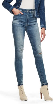 G-Star Damen Kafey Ultra High Skinny Ripped Edge Ankle Jeans