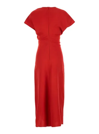 Toteme Womens Dress Crew Neck Red Wool