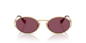 Miu Miu Eyewear MU52YS Oval Frame Sunglasses - Gold