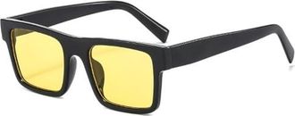 Generic Lunettes De Soleil Carr&eacute;es &Agrave; Petite Monture For Hommes Et Femmes, Id&eacute;ales For Les Vacances, Trajets Quotidiens Activit&eacute;s Plein Air(Yellow)