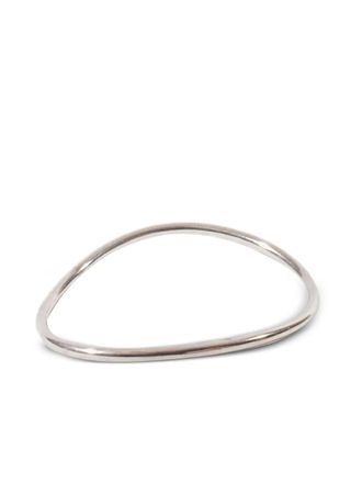 Ann Demeulemeester bracelet jonc &agrave; logo grav&eacute; - Argent