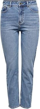 Only Jean Coupe Droite ONLEMILY Taille Haute Straight Fit Jeans Medium Blue Denim 32 32 Medium Blue Denim (US) 32 / L32