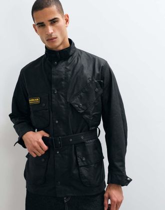 Barbour Original Wachsjacke mit G&uuml;rtel in Schwarz