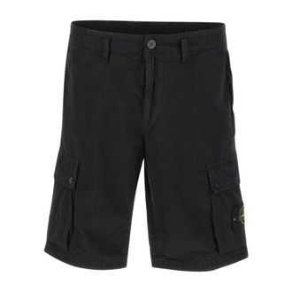 Stone Island Short Cargo Noir en Coton - Homme - Shorts - Noir - Taille: W34