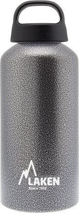 Laken Classic Alu Trinkflasche Weite &Ouml;ffnung Schraubdeckel mit Schlaufe, BPA frei Aluminiumtrinkflasche, 600ml, Granit