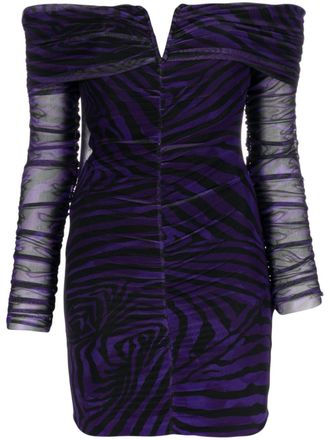 Nissa Kleid mit Zebra-Print - Schwarz