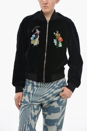 Stella McCartney Embroidered Velvet Bomber Jacket YELLOW SUBMARINE Stella McCartney