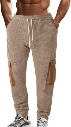 Generic Pantalon de surv&ecirc;tement l&eacute;ger en tissu extensible pour homme - S&eacute;chage rapide - Entretien facile, kaki, XXL