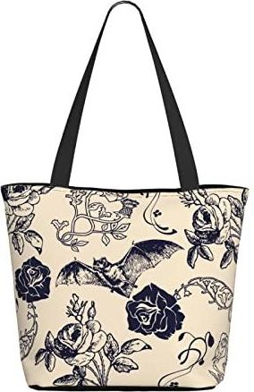 AOOEDM Sac &agrave; provisions pour femme chauve-souris et rose 33 x 28 x 19 cm. Le cadeau parfait pour la Saint-Valentin. Cest de la Saint-Valentin pour maman, fil