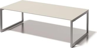 Bisley Cito Chefarbeitsplatz/Konferenztisch, 740 mm höhenfixes O-Gestell, Metall, Gw355 Dekor Grauweiß, Gestell Silber, 120 x 240 x 74 cm