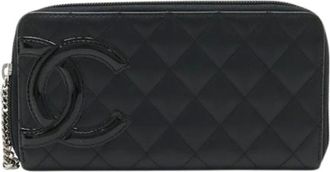 Chanel Pre-owned Cambon Line Soft Calf Long Wallet - Femme - Pre-owned - Noir - Taille: ONE Size