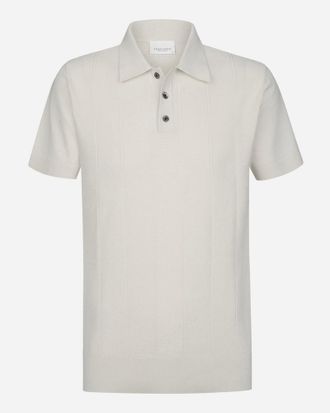 Profuomo Poloshirt aus einem strukturiertem Baumwollstrick in