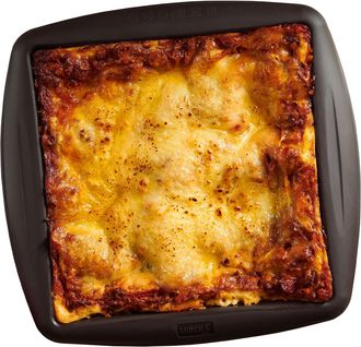 Lurch 85037 FlexiForm Auflaufform Quader aus Silikon für Aufläufe und Kuchen 18 x 18cm, Dunkelbraun