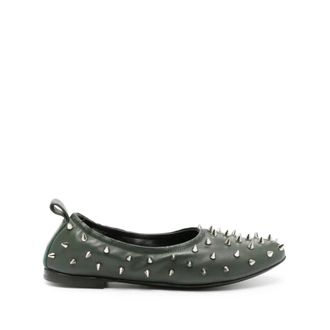 AGL Ballerinas mit Nieten aus Leder - - Shoes - Damen - Gr&uuml;n - 38 1/2 EU