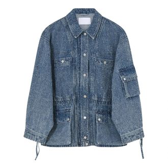 2nd Day Strukturierte Jeansjacke mit Rei&szlig;verschluss und Druckkn&ouml;pfen - - Jackets - Damen - Blau - S