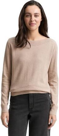 Tom Tailor 1047699 Pull-Over, 38330-Soft Taupe Melange, M Femme