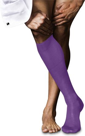 Falke Herren Kniestrümpfe No. 9 M Kh Baumwolle lang einfarbig 1 Paar, Lila Pink Iris 8943, 41-42