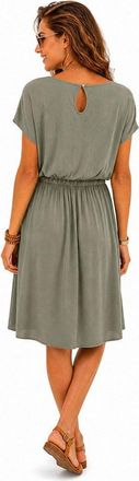 Eight2Nine Sommerkleid Damen Luftiges Sommerkleid aus Viskose mit Bindeg&uuml;rtel Sommerkleid
