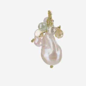 Mela Teardrop Pearl and Crystal Earrings - Multicolor