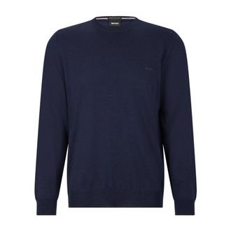HUGO BOSS Woll-Rundhalspullover - - Knitwear - Herren - Blau - 3XL