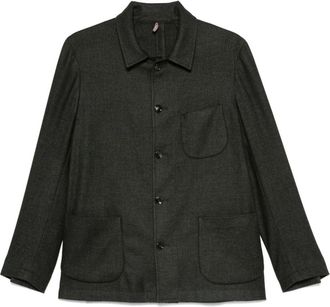 Dell'Oglio Einreihige Hemdjacke - Grün