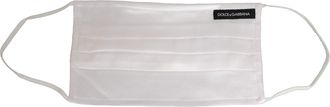 Dolce & Gabbana Silk Pleated Face Mask - White