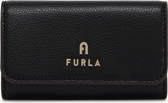 Furla Camelia Schl&uuml;sseletui Nero Schwarz Strukturiertes Leder Damen
