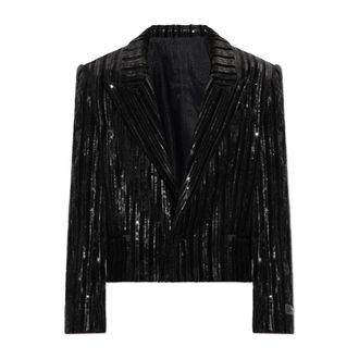 Balmain Homme, Vestes, Noir, Taille: 2XL Blazer &agrave; Sequins