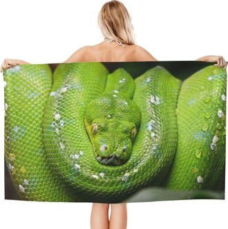 Generic Herren Damen Microfaser Handtücher Grüne Schlange Handtücher Kinder Duschtücher Erwachsene Saunatuch Für Hotels Sauna Reise