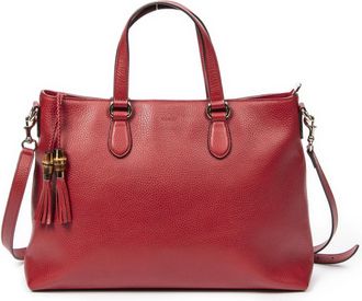 Gucci Crossbody Bags - Bamboo Tassel Zip Tote - Gr. unisize - in Rot - f&uuml;r Damen