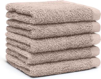 Bj&ouml;rk Waschlappen 5er Set Mocha Frottee Gesichtst&uuml;cher aus 100% Baumwolle Weiche, Waschbare & Wiederverwendbare Reinigungst&uuml;cher Saugf&auml;hige Handt&uuml;cher f&uuml;r G