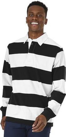 Charles River Apparel Unisex-Adults Classic Rugby Shirt, Black/White, XL
