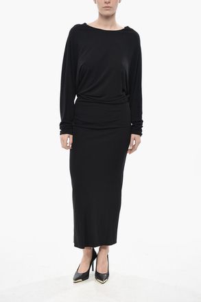 Khaite Kleid mit offenem R&uuml;cken und Fledermaus&auml;rmeln Khaite