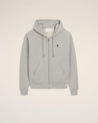 Ami Hoodie Ami De Coeur Contraste Gris en Coton Gris - XXXL - Homme