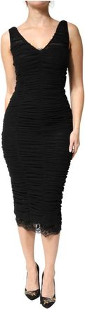 Dolce & Gabbana Femme, Robes, Noir, Taille: 40 FR Midi Sheath Dress