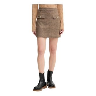 Barbour Sophia Mini Skirt - Femme - Jupes - Brun - Taille: 44 FR