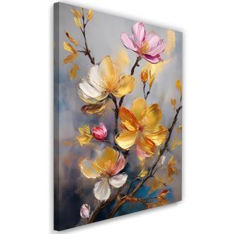 Feeby Leinwandbilder - Deko Bilder - Bl&uuml;hende Blumen Natur - Canvas 30x45 1tlg- Wandbilder Schlafzimmer - Aesthetic Room Decor - Modern Wanddeko - Bild auf 