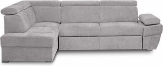 Konsimo Ratlo Ecksofa, Schlaffunktion, 4 /5 Sitzer, Bettkasten, hellgrau - Konsimo