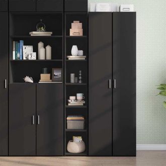 vidaXL Buffet haut noir 30x41x185 cm bois ding&eacute;nierie