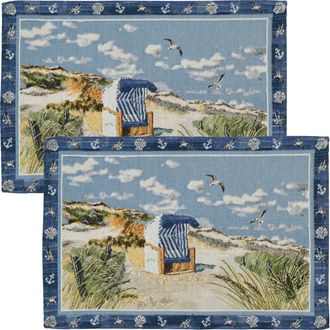 Sander Tischset Beach Chair 2er-Pack Gobelin Beach Chair Gr&ouml;&szlig;e 32x48 cm