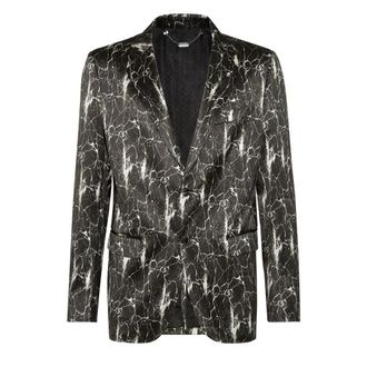 Billionaire Boys Club Homme, Vestes, Noir, Taille: XL Veste &agrave; deux boutons en laine &agrave; imprim&eacute; marbr&eacute;