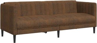 vidaXL 3-Sitzer Sofa Braun Kunstleder Wildleder-Optik Vidaxl
