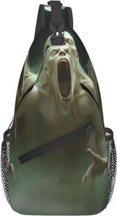 Generic Sac &agrave; bandouli&egrave;re r&eacute;tro Zombies et brouillard - Sac &agrave; dos de voyage pour homme - Sac &agrave; dos de randonn&eacute;e
