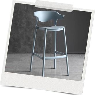 Generic Stapelbare Barhocker (76 cm) mit R&uuml;ckenlehne, stapelbare Kunststoff-Thekenst&uuml;hle, armlose, hohe Hocker mit Fu&szlig;st&uuml;tze f&uuml;r K&uuml;che und Essbereich