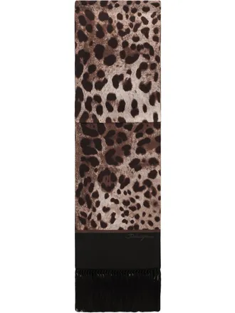 Dolce & Gabbana &eacute;charpe l&eacute;g&egrave;re &agrave; imprim&eacute; l&eacute;opard - Marron