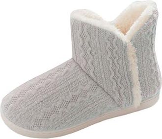 Generic Chaussures montantes tricotées dautomne et dhiver pour homme et femme - Bottes chaudes décontractées pour hommes et femmes, gris, 39 EU