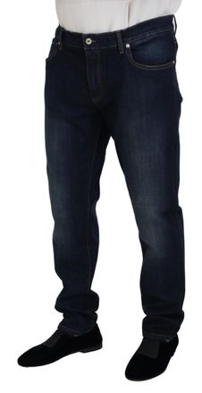 Dolce & Gabbana Mens Blue Cotton Straight Fit Casual Denim Jeans Elastane Clothing