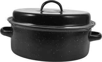 Milisten Emaillierter Br&auml;ter 24cm mit Doppelgriffen Hitzebest&auml;ndig und Bruchfest K&uuml;chenbratpfanne f&uuml;r S&uuml;&szlig;kartoffeln und Grillgut Praktischer R&ouml;ster f&uuml;r Gasgril